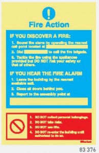 Everlux Detailed Fire Action Sign - Staff (English) 200mm x 300mm ...