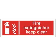 Everlux Fire Extinguisher Keep Clear Sign 300mm x 100mm - Fire Products ...